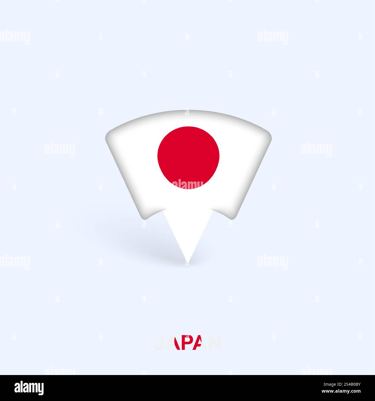 Japan Flag Map Pointer Design with Shadow. Vector illustrator Stock Vector Image & Art - Alamy
