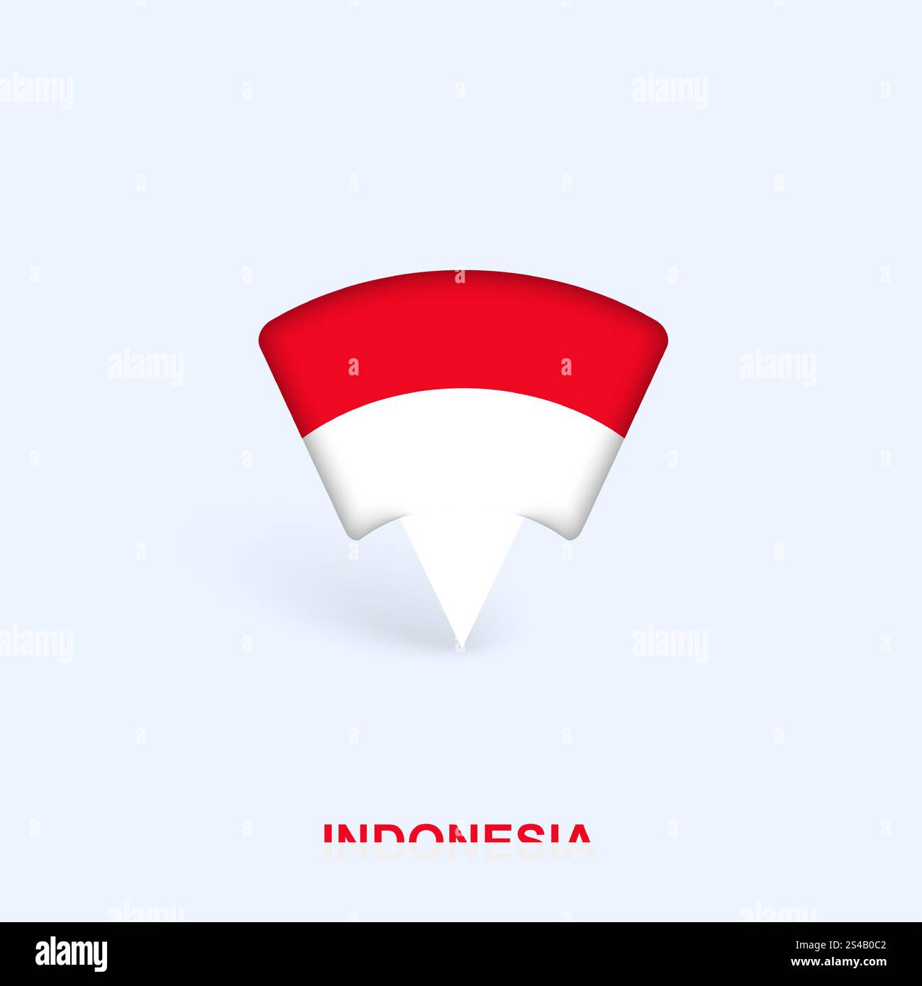 Indonesia Flag Map Pointer Design with Shadow. Vector illustrator Stock ...