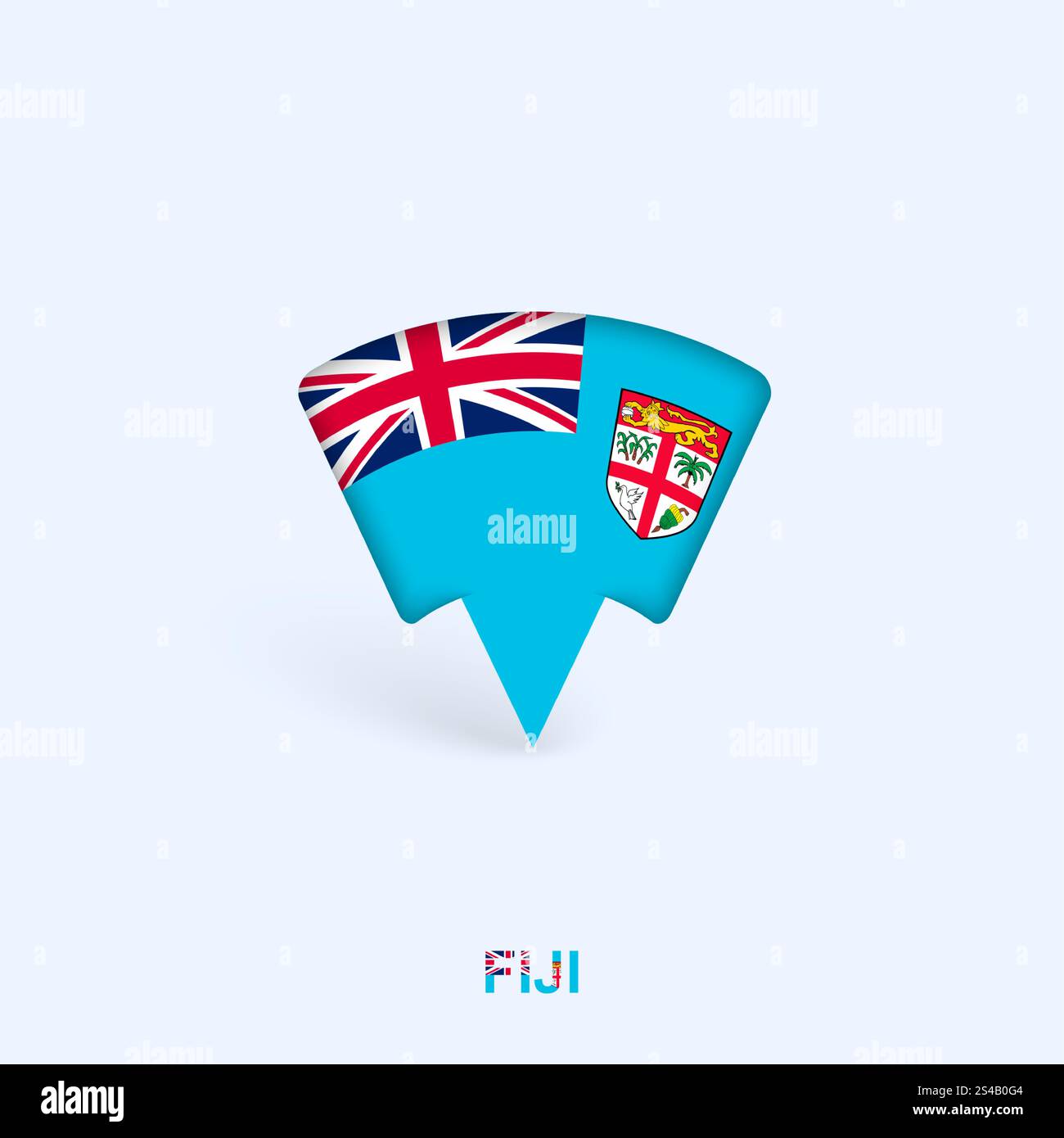 Fiji Flag Map Pointer Design with Shadow. Vector illustrator Stock Vector Image & Art - Alamy