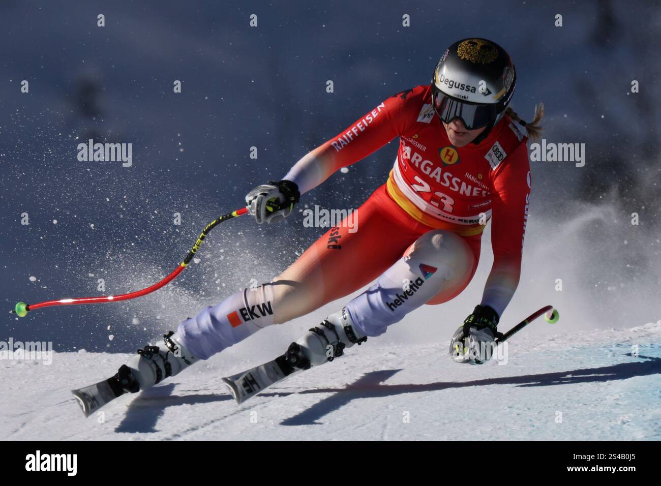 Switzerland's Delia Durrer speeds down the course during an alpine ski ...