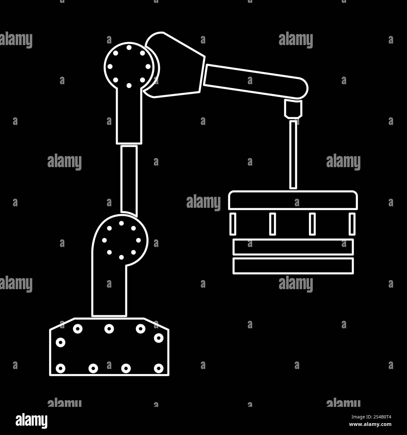 Robotic hand manipulator white icon Stock Vector Image & Art - Alamy