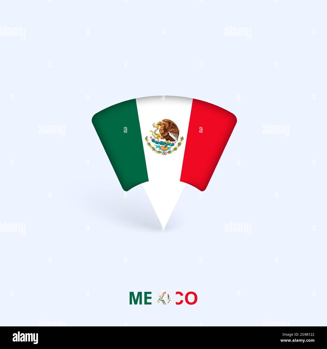 Mexico Flag Map Pointer Design with Shadow. Vector illustrator Stock ...
