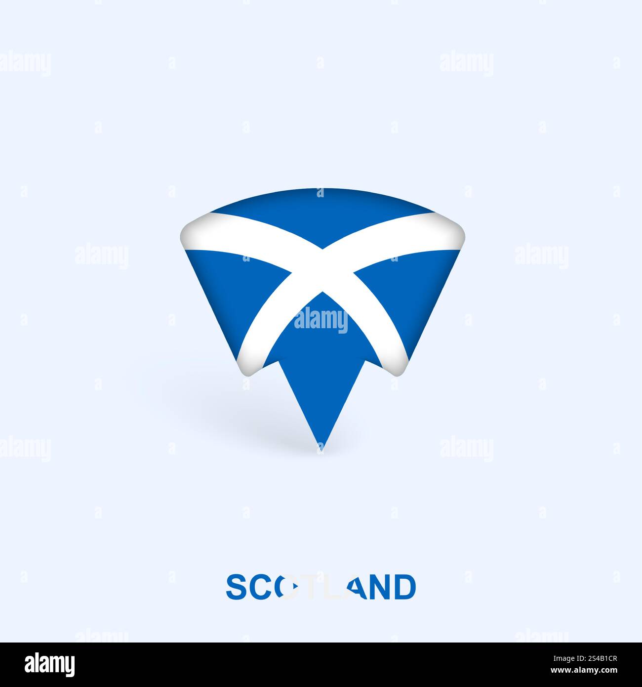 Scotland Flag Map Pointer Design with Shadow. Vector illustrator Stock ...
