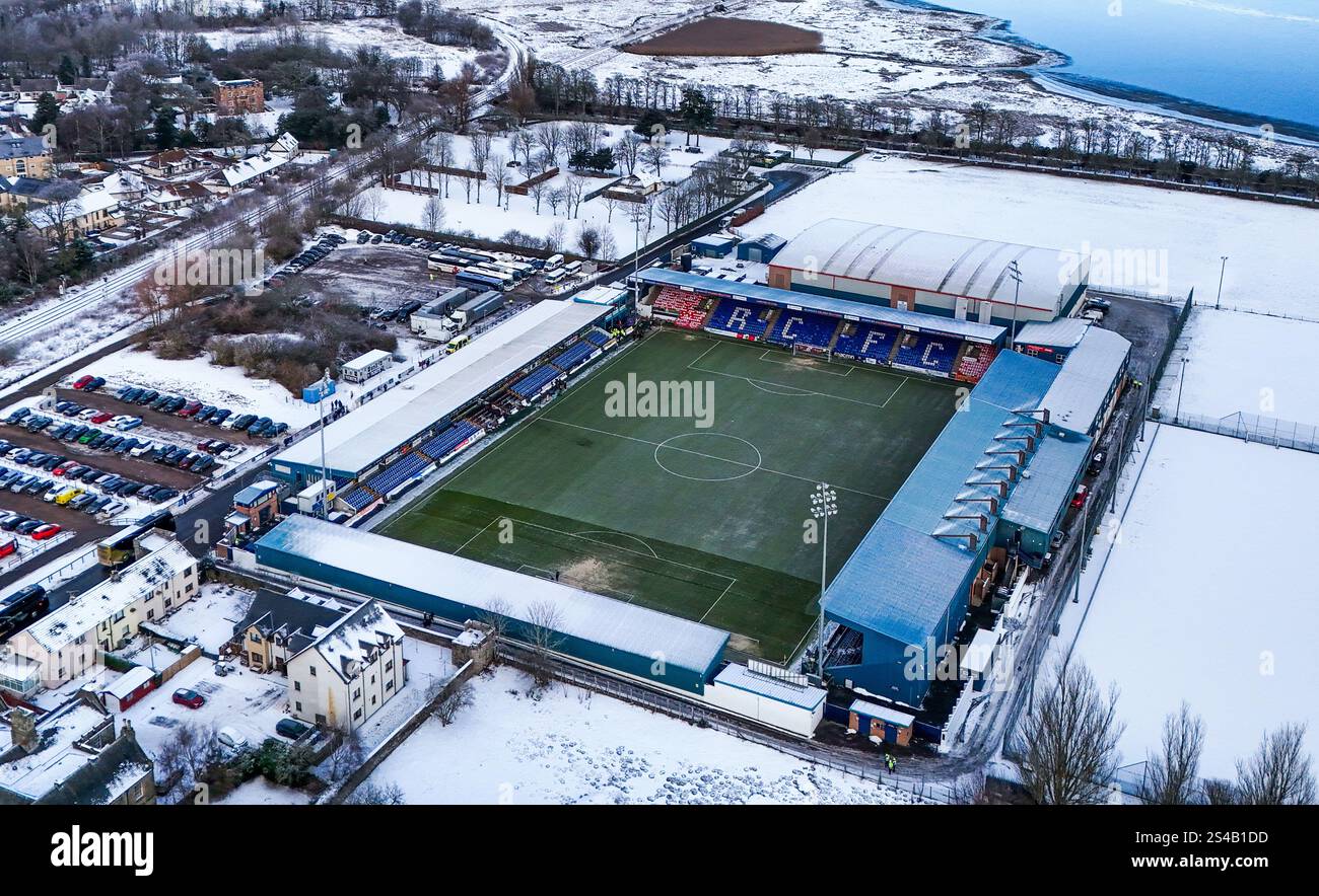 Aerial view of the stadium and Cromarty Firth before the William Hill ...