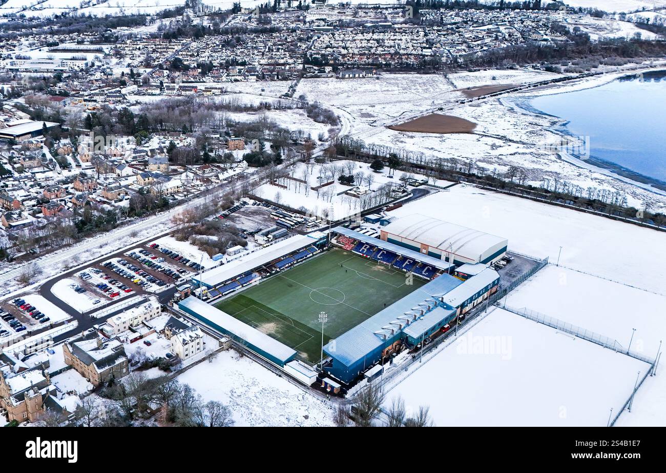 Aerial view of the stadium and Cromarty Firth before the William Hill ...