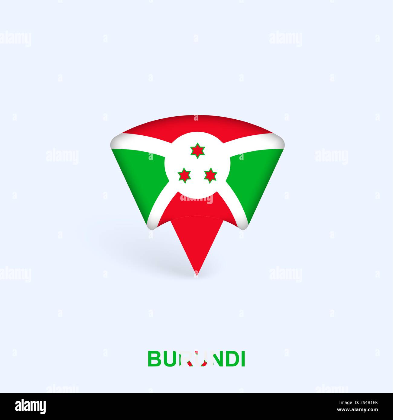 Burundi Flag Map Pointer Design with Shadow. Vector illustrator Stock ...