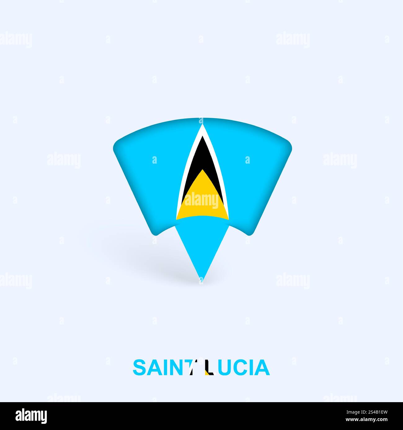 Saint Lucia Flag Map Pointer Design with Shadow. Vector illustrator ...