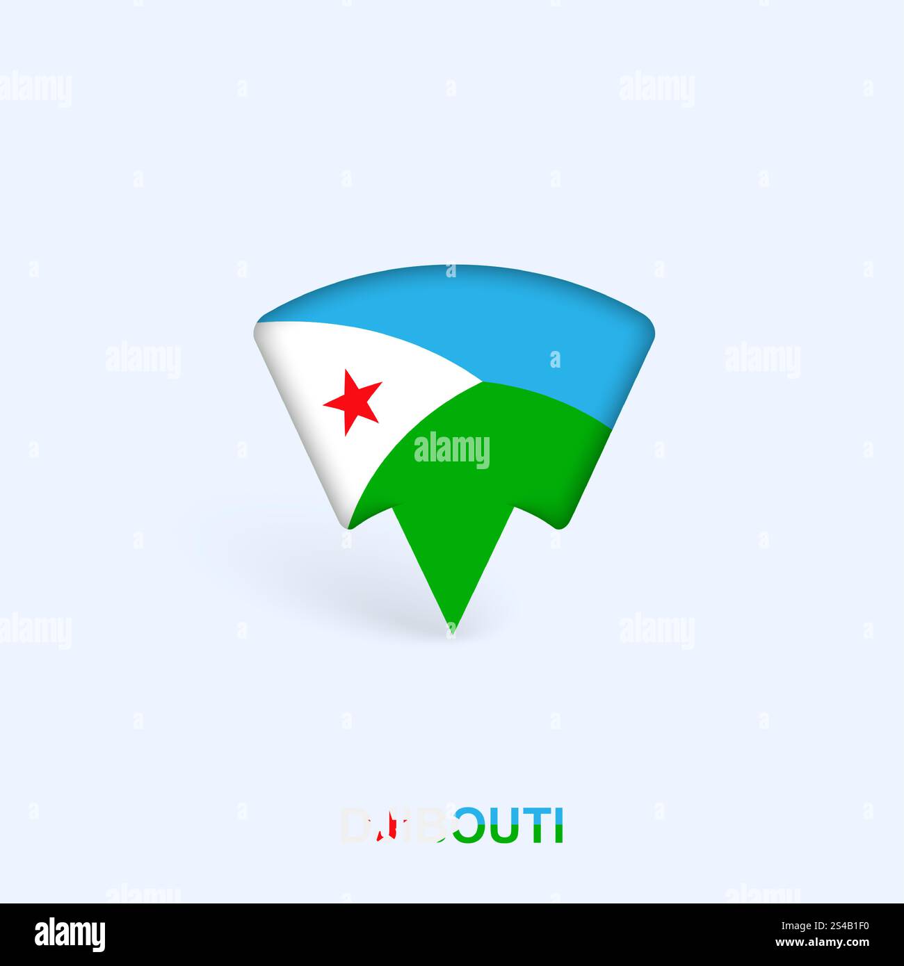 Djibouti Flag Map Pointer Design with Shadow. Vector illustrator Stock Vector Image & Art - Alamy