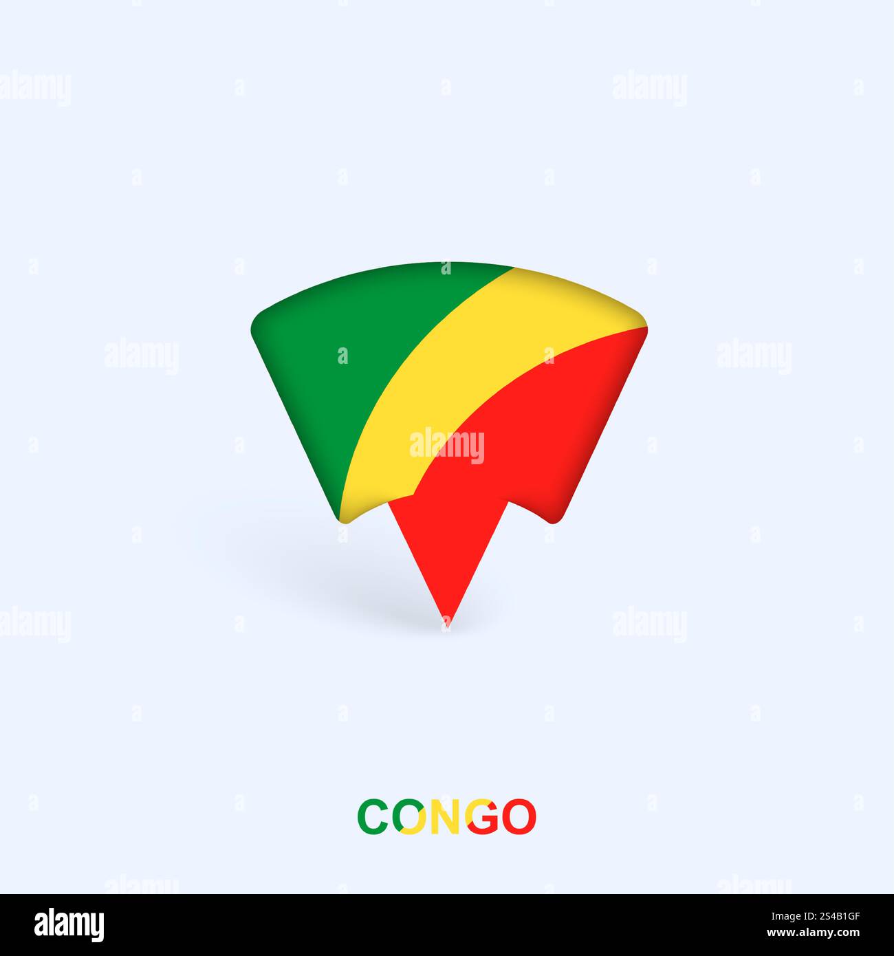 Congo Flag Map Pointer Design with Shadow. Vector illustrator Stock ...