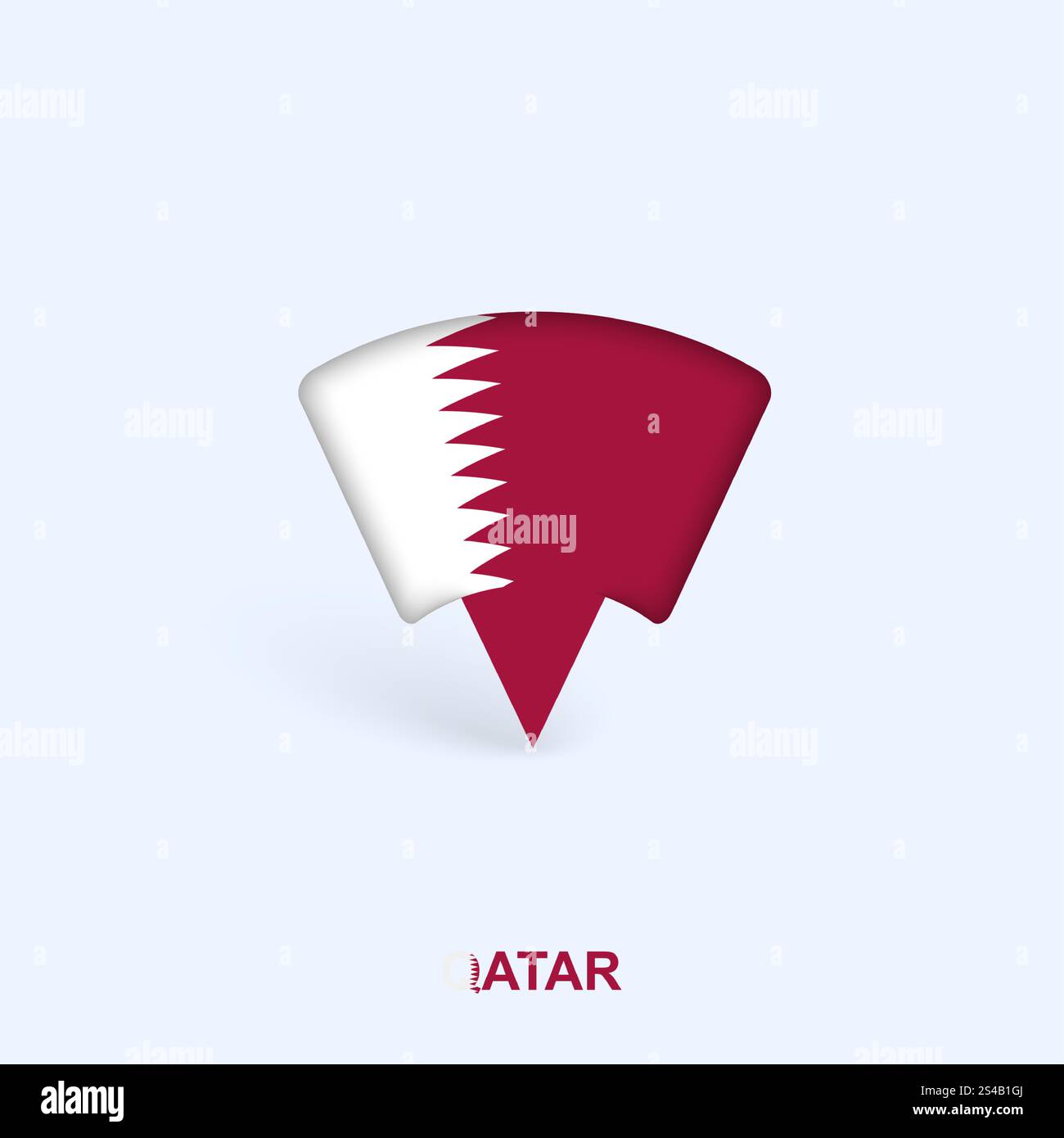Qatar Flag Map Pointer Design with Shadow. Vector illustrator Stock Vector Image & Art - Alamy