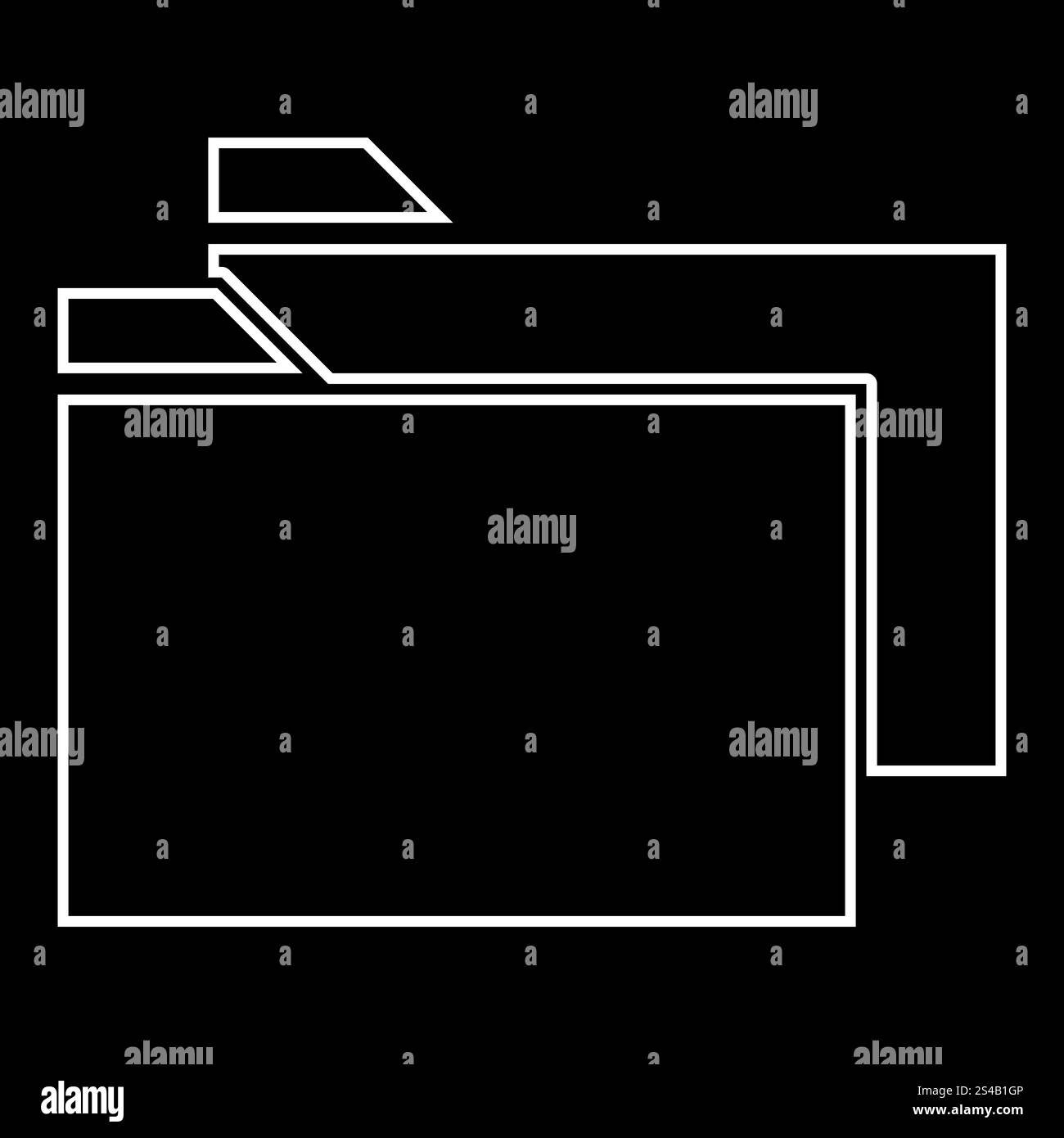 Two folder white icon Stock Vector Image & Art - Alamy
