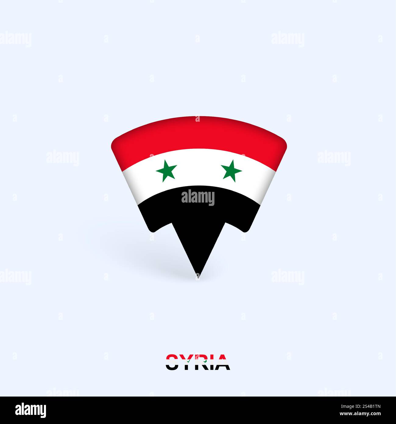 Syria Flag Map Pointer Design with Shadow. Vector illustrator Stock ...