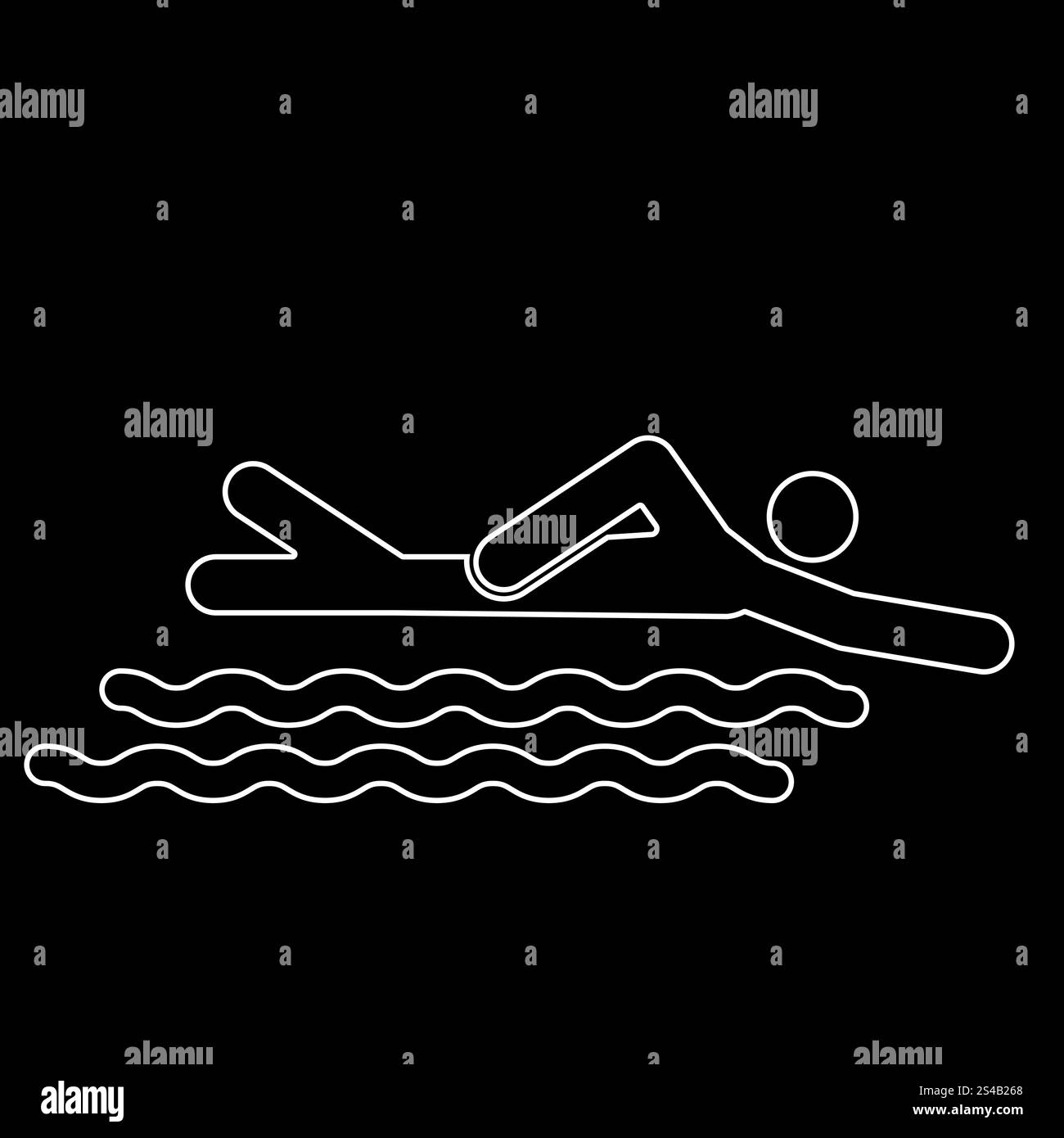 Swimming stick figure pictogram hi-res stock photography and images - Alamy