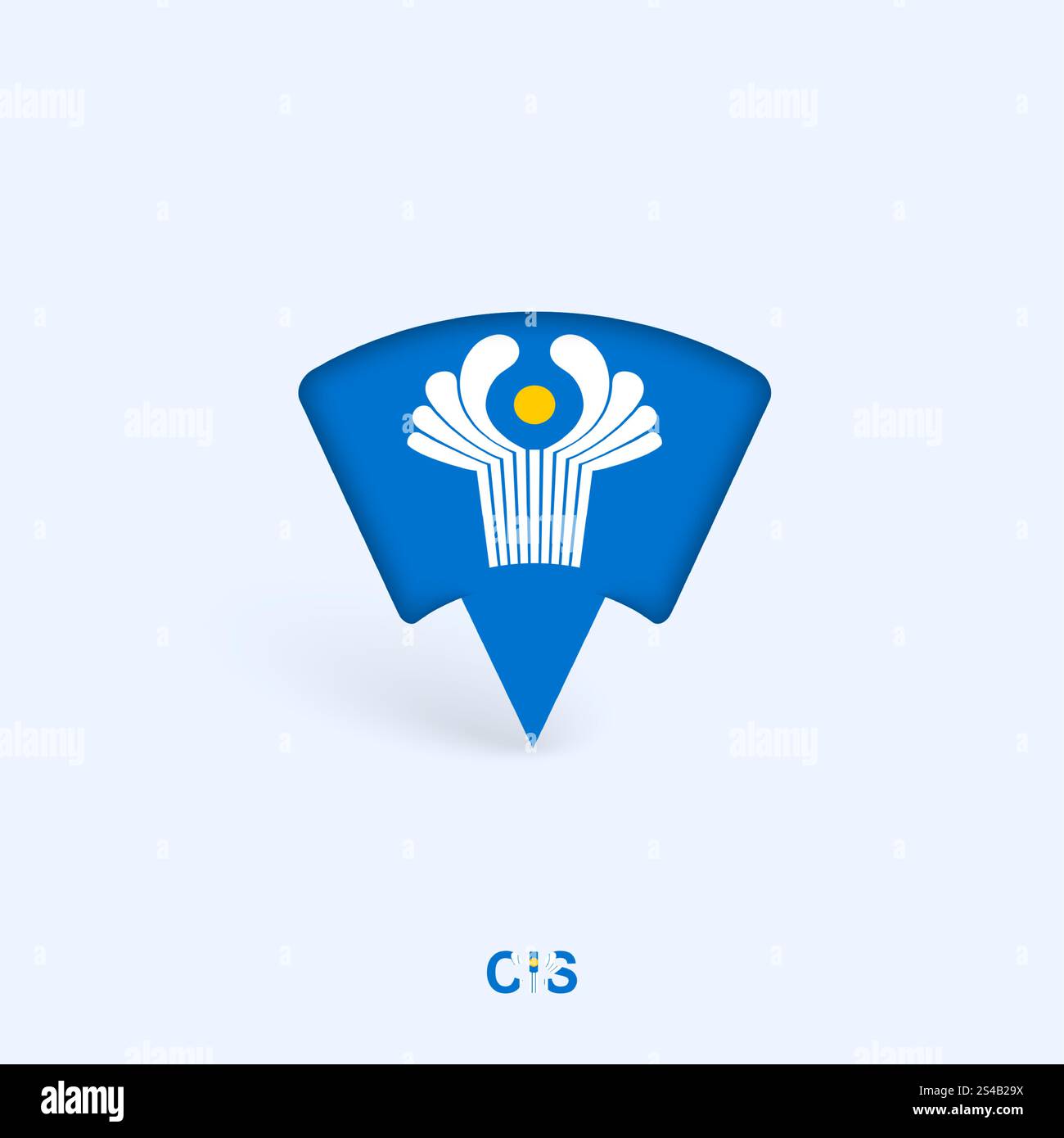 CIS Flag Map Pointer Design with Shadow. Vector illustrator Stock ...