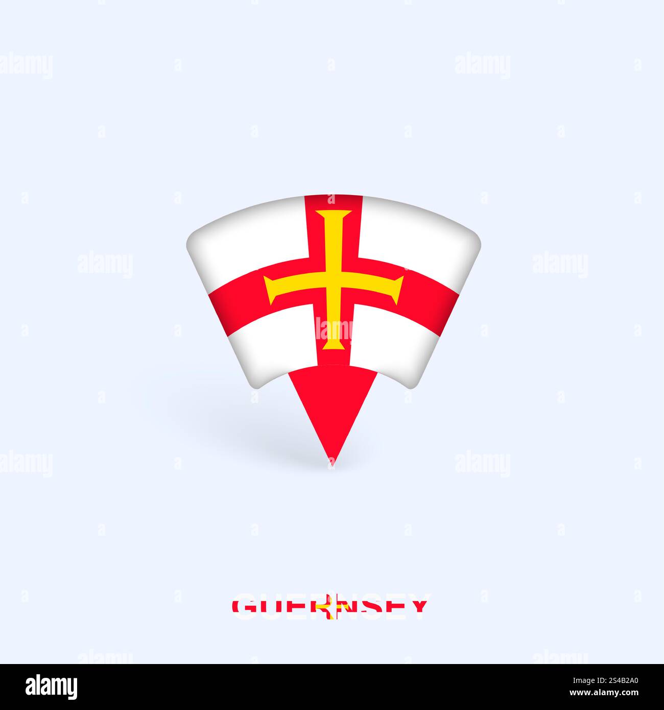 Guernsey Flag Map Pointer Design with Shadow. Vector illustrator Stock Vector Image & Art - Alamy