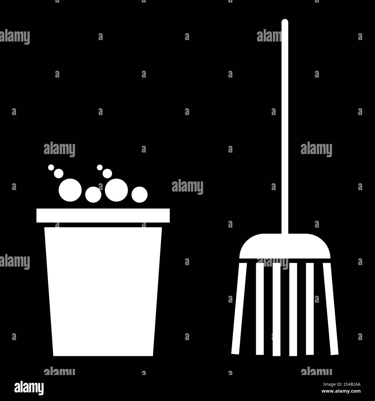 Bucket and broom icon Stock Vector Image & Art - Alamy