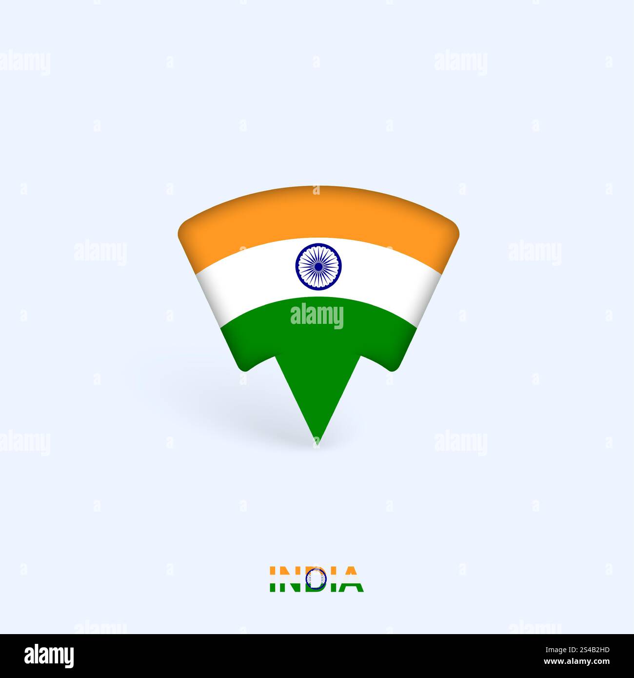 India Flag Map Pointer Design with Shadow. Vector illustrator Stock ...