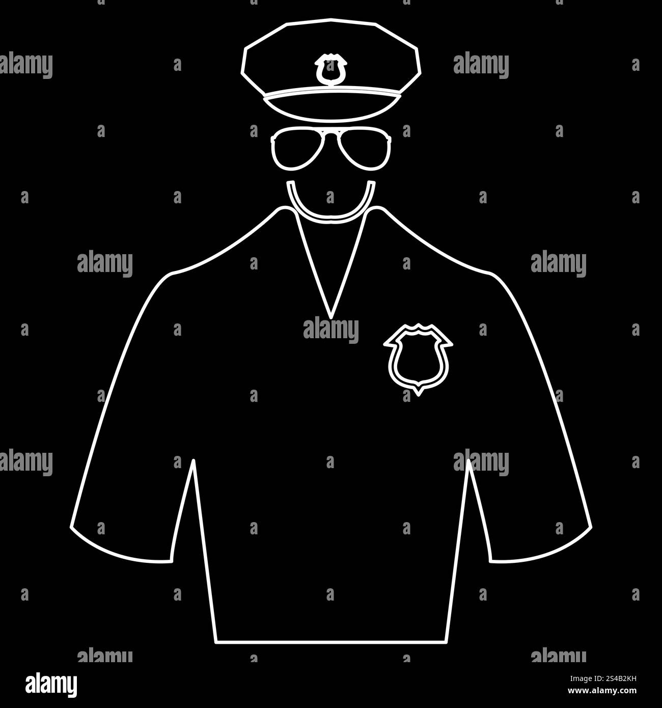 Police white icon Stock Vector Image & Art - Alamy