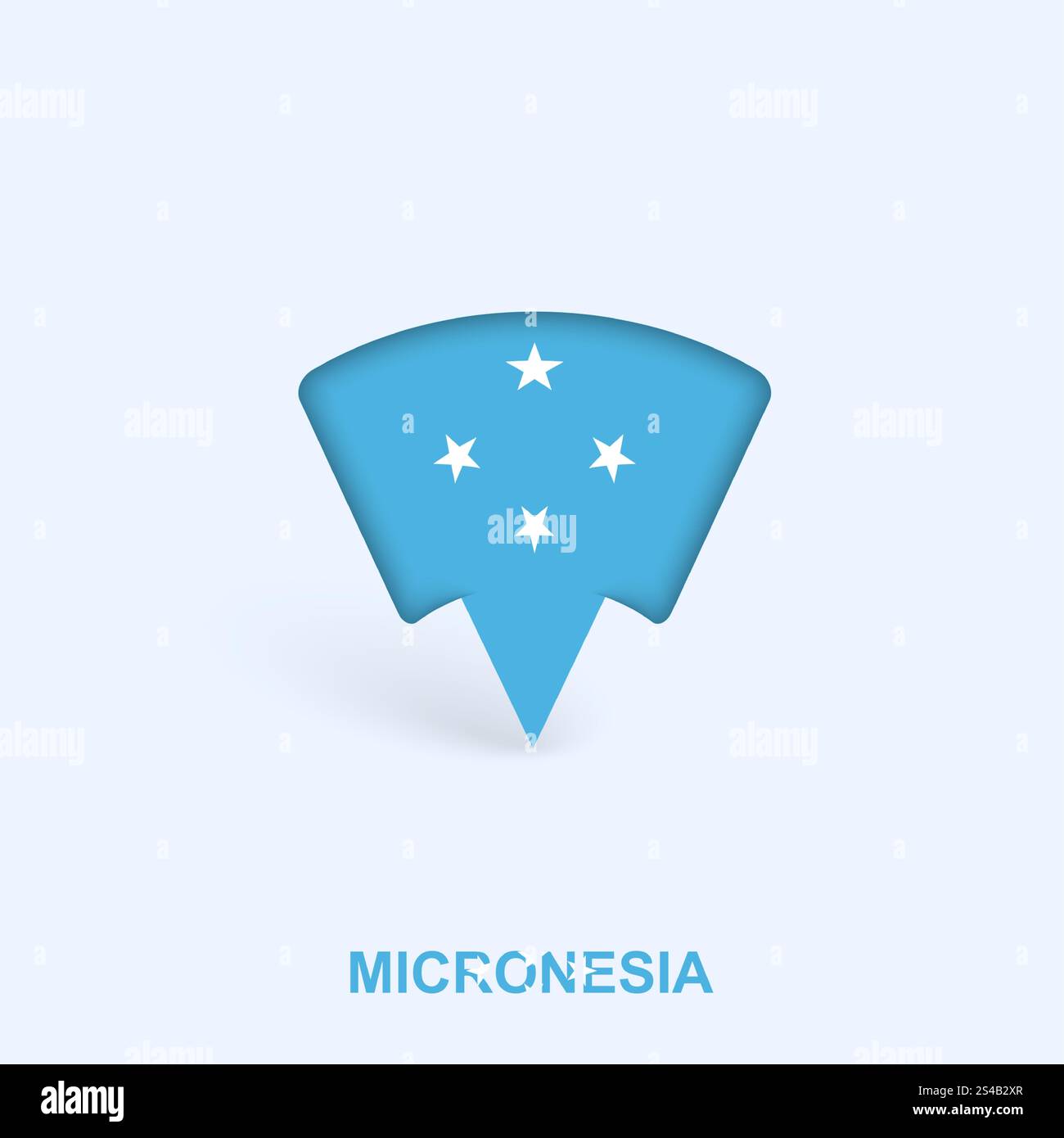 Micronesia Flag Map Pointer Design with Shadow. Vector illustrator ...
