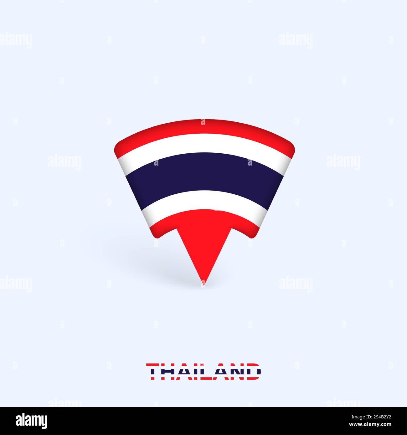 Thailand Flag Map Pointer Design with Shadow. Vector illustrator Stock ...