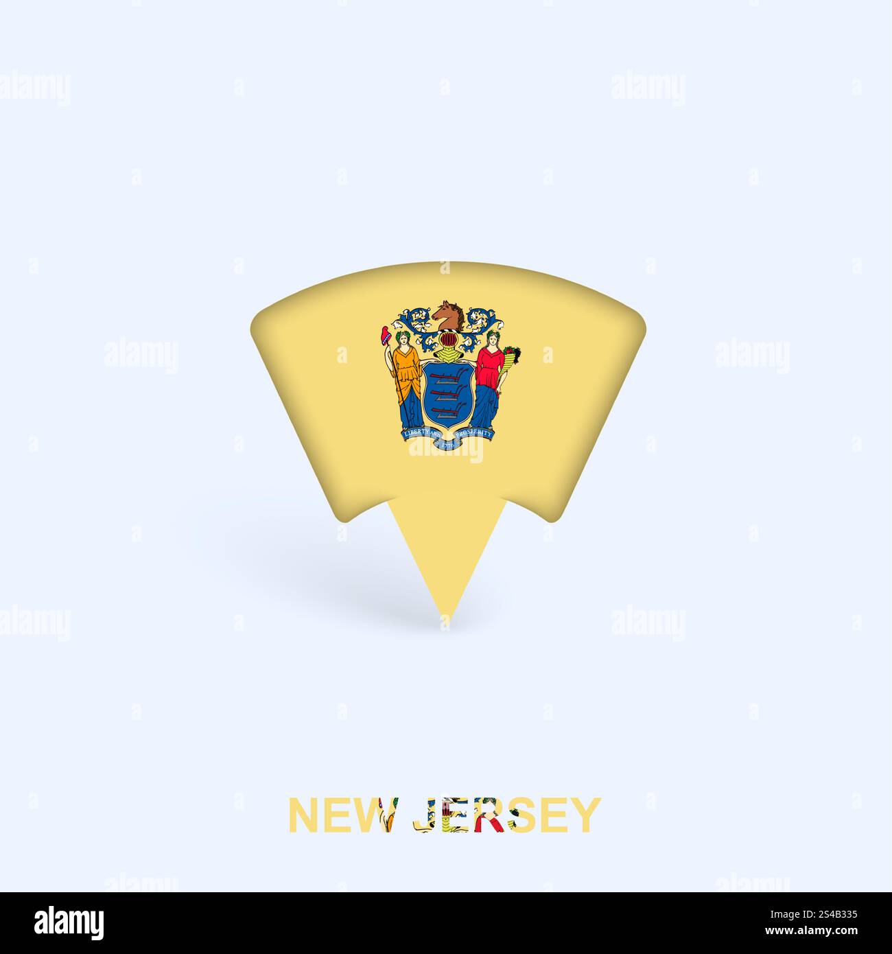New Jersey Flag Map Pointer Design with Shadow. Vector illustrator Stock Vector Image & Art - Alamy