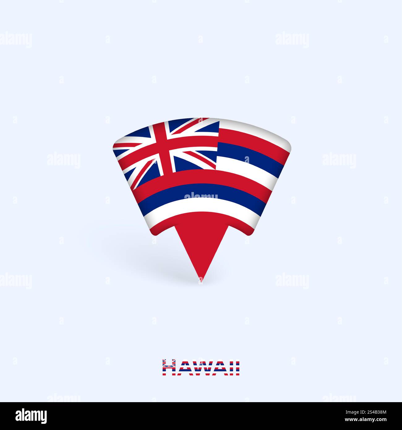 Hawaii Flag Map Pointer Design with Shadow. Vector illustrator Stock ...