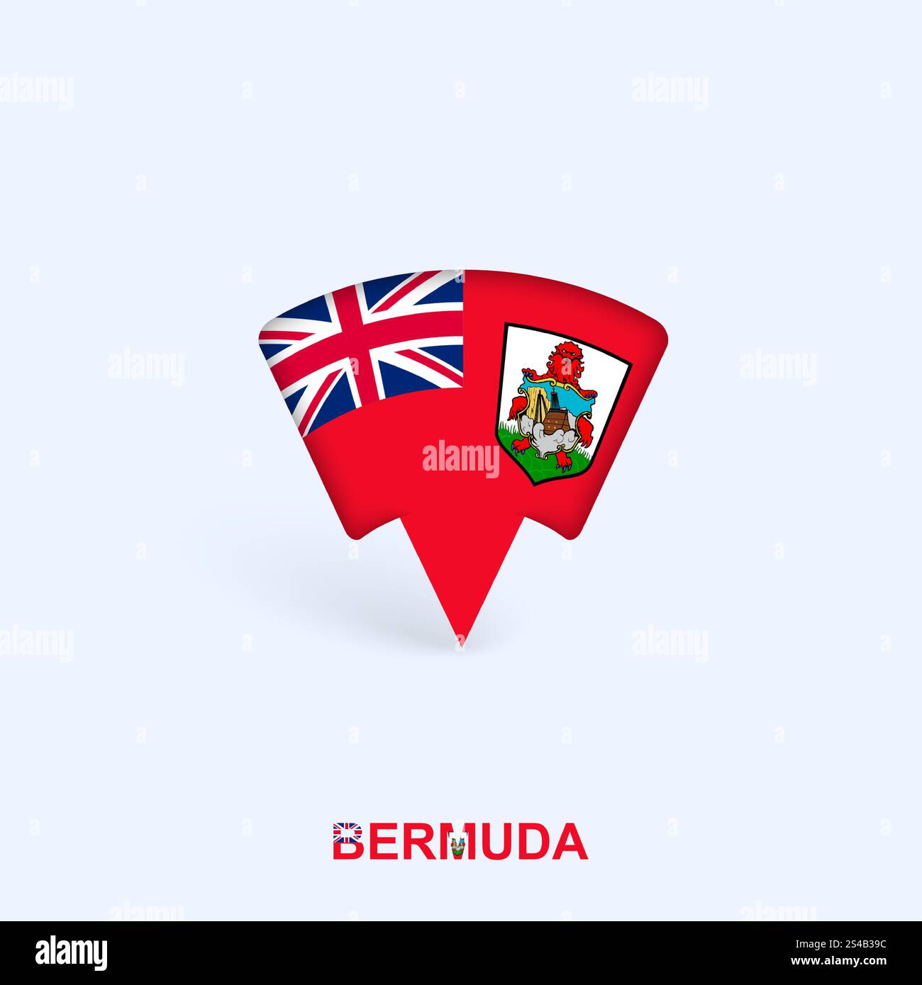 Bermuda Flag Map Pointer Design with Shadow. Vector illustrator Stock ...