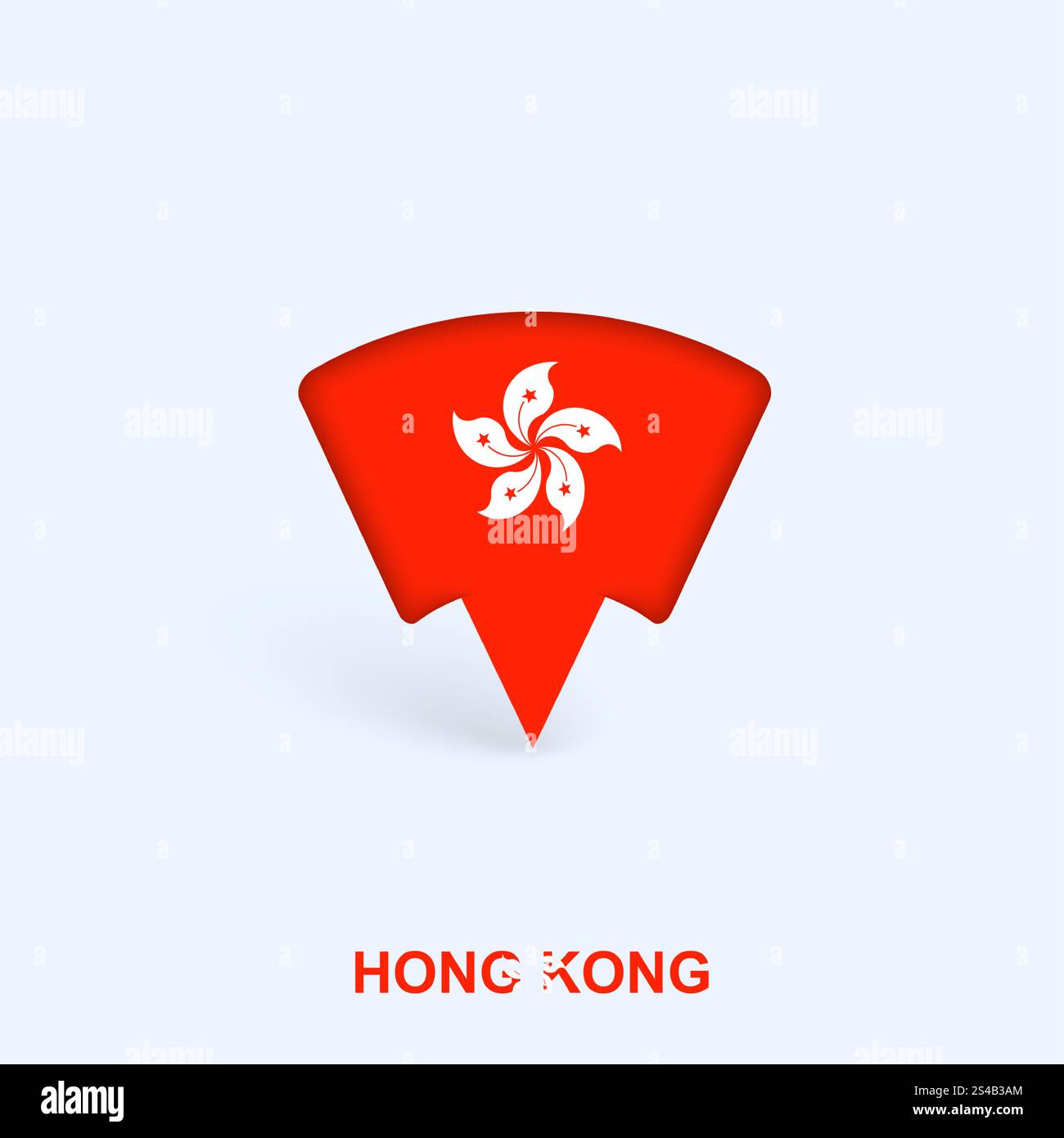 Hong Kong Flag Map Pointer Design with Shadow. Vector illustrator Stock Vector Image & Art - Alamy