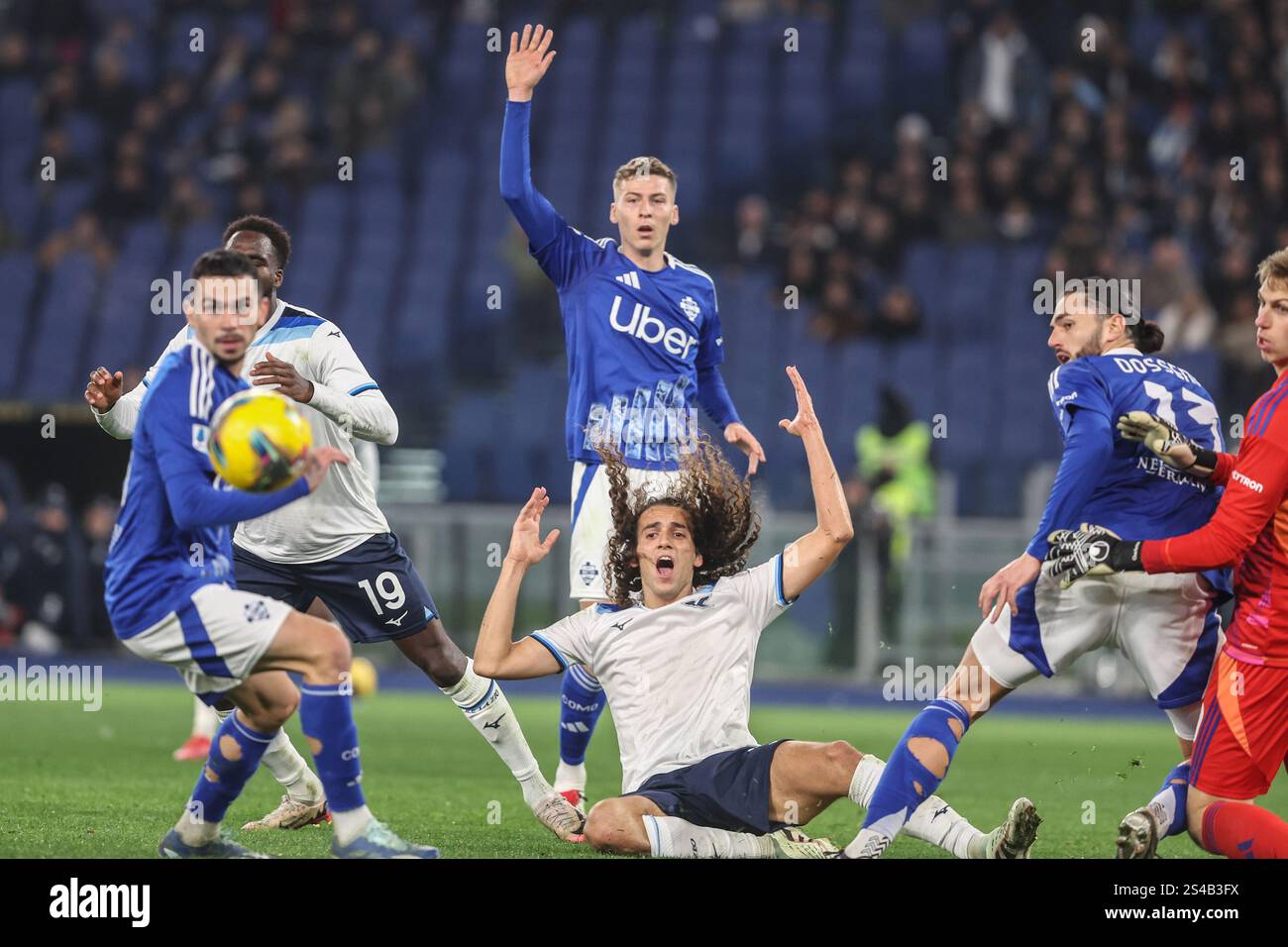 Rome, Italy. 10th Jan, 2025. Matteo Guendouzi of Lazio and Boulaye Dia of Lazio seen in action ...