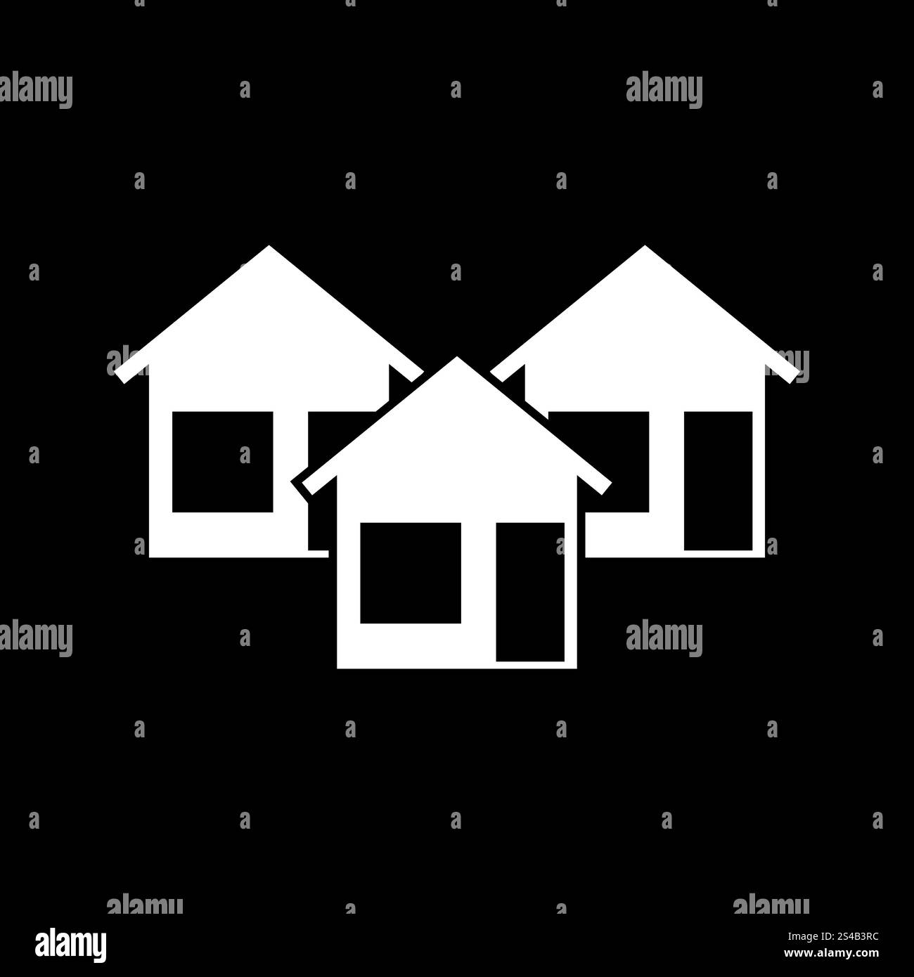 Three house icon Black and White Stock Photos & Images - Alamy