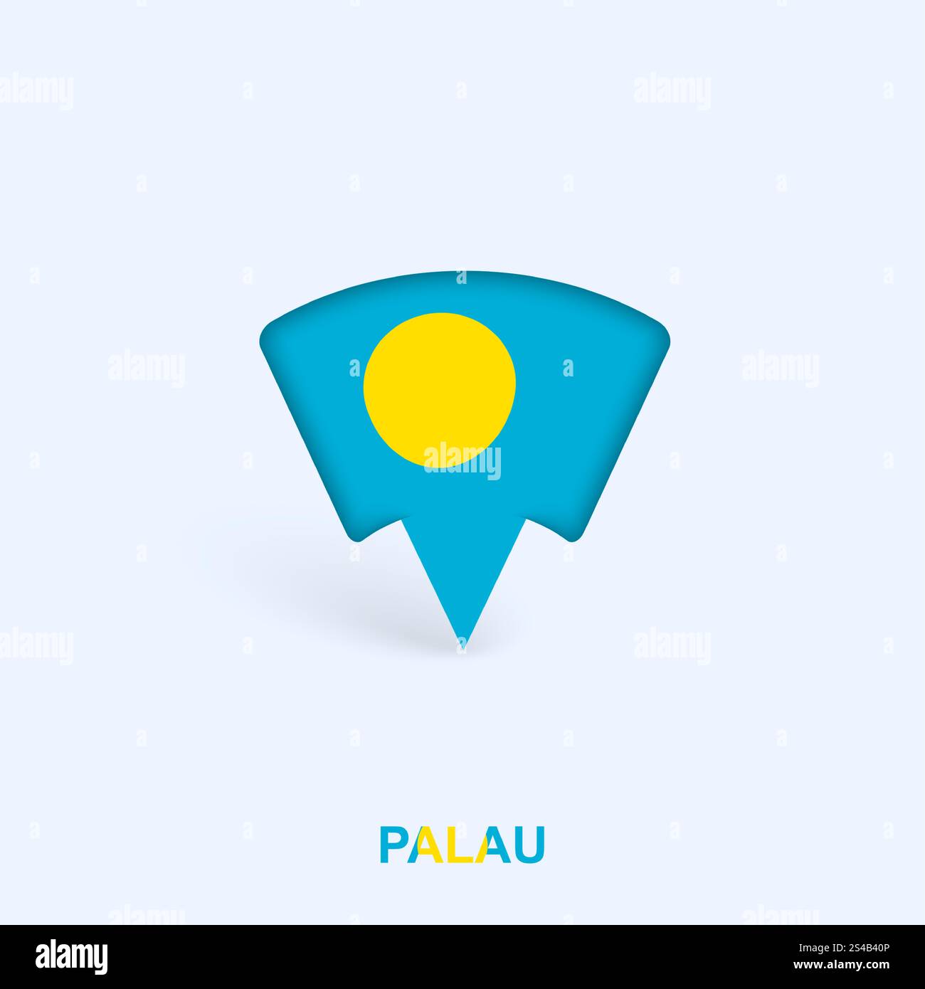 Palau Flag Map Pointer Design with Shadow. Vector illustrator Stock Vector Image & Art - Alamy