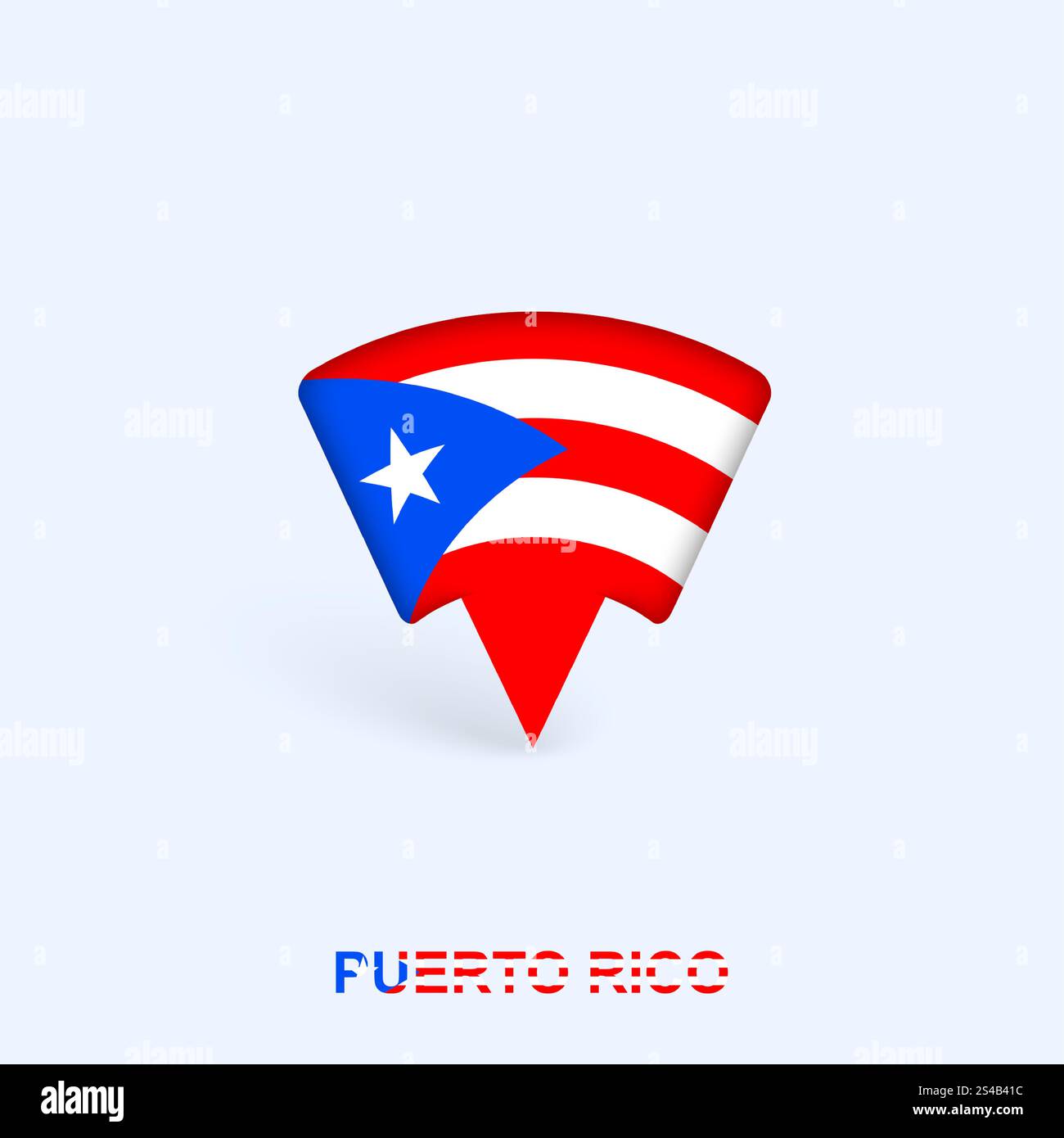 Puerto Rico Flag Map Pointer Design with Shadow. Vector illustrator ...