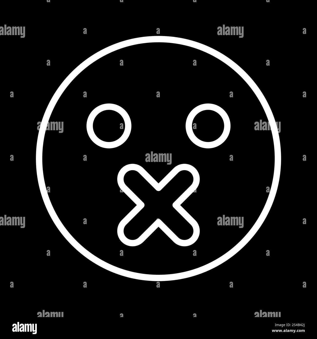 Silence emoticon icon Stock Vector Image & Art - Alamy