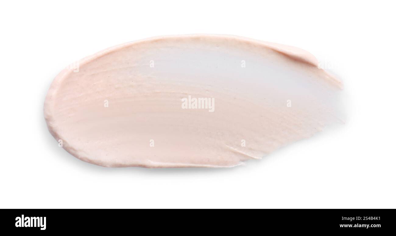 Cream isolated on white, top view. Sample of cosmetic product Stock ...