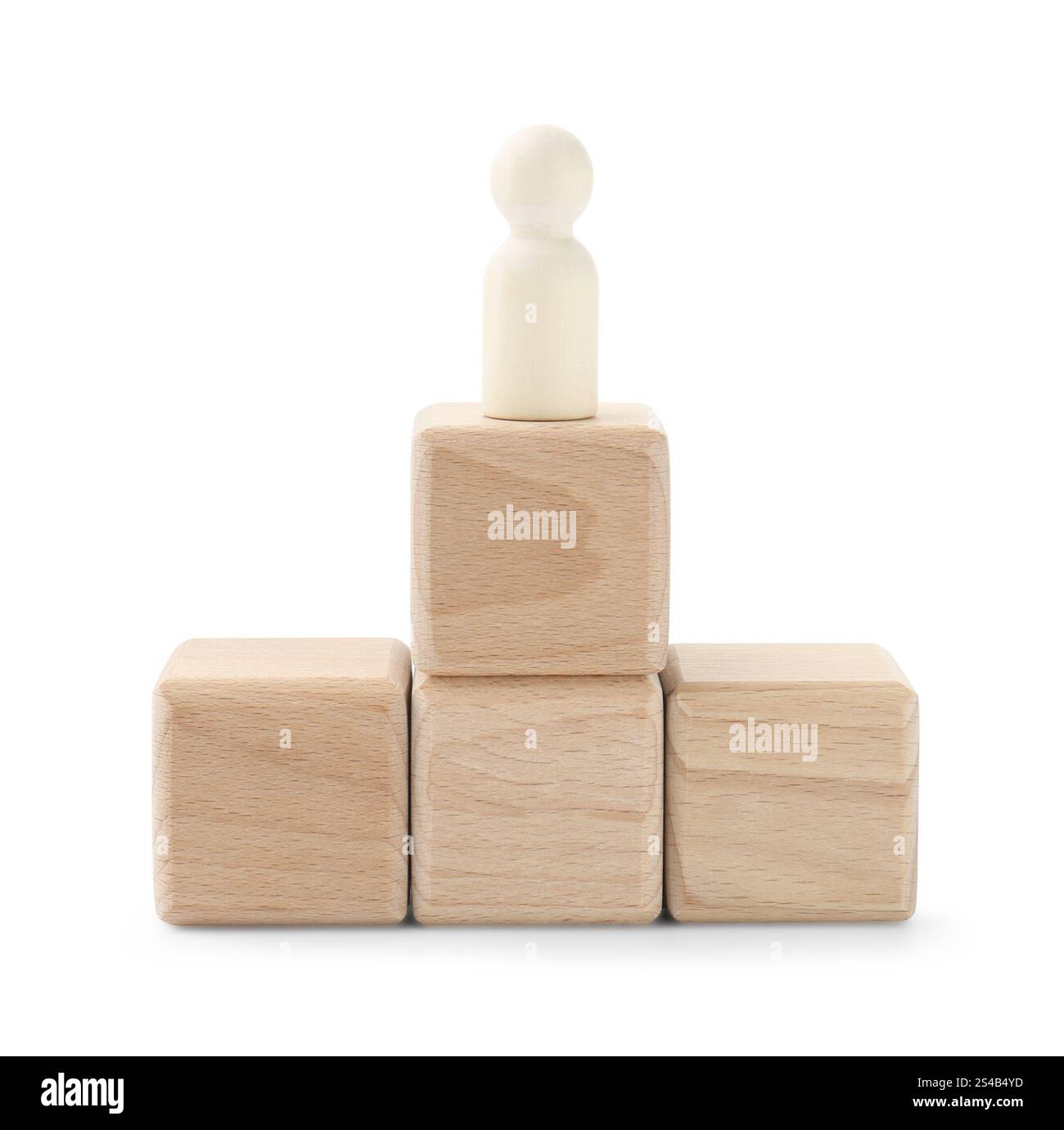 Human figure on wooden blocks against white background. Competition ...
