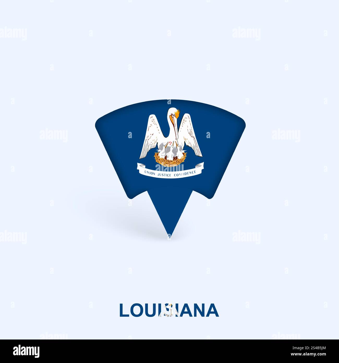 Louisiana Flag Map Pointer Design with Shadow. Vector illustrator Stock ...