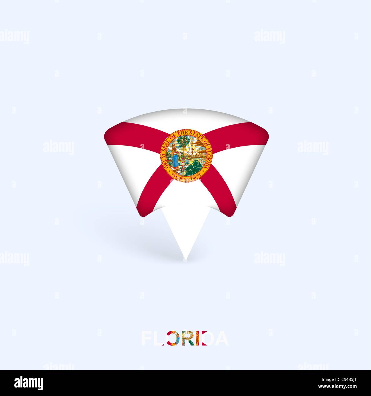 Florida Flag Map Pointer Design with Shadow. Vector illustrator Stock Vector Image & Art - Alamy