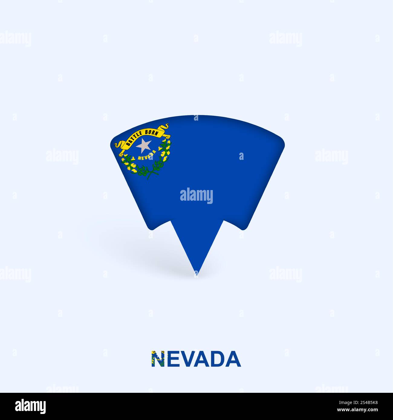 Nevada Flag Map Pointer Design with Shadow. Vector illustrator Stock ...