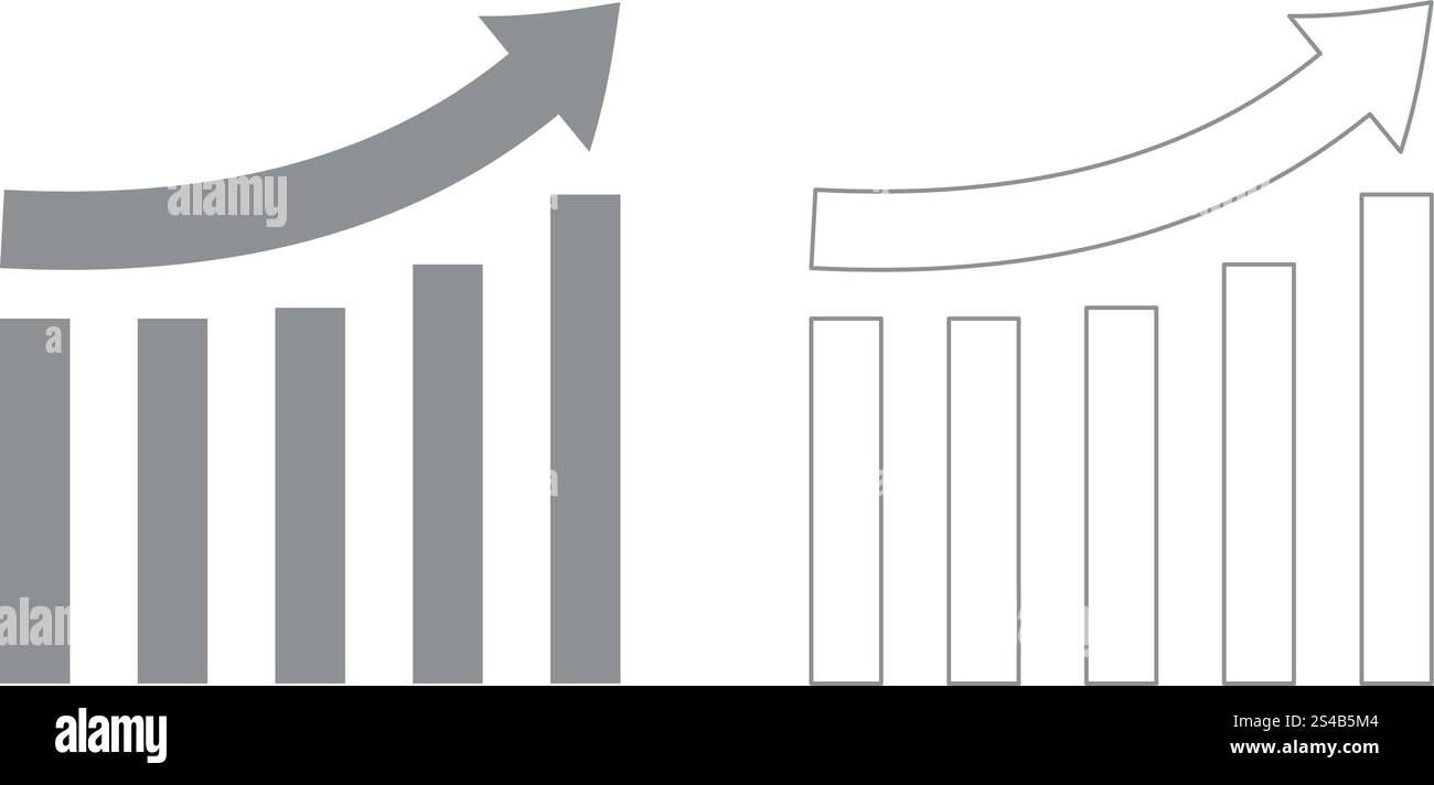 Growing graph grey set icon Stock Vector Image & Art - Alamy