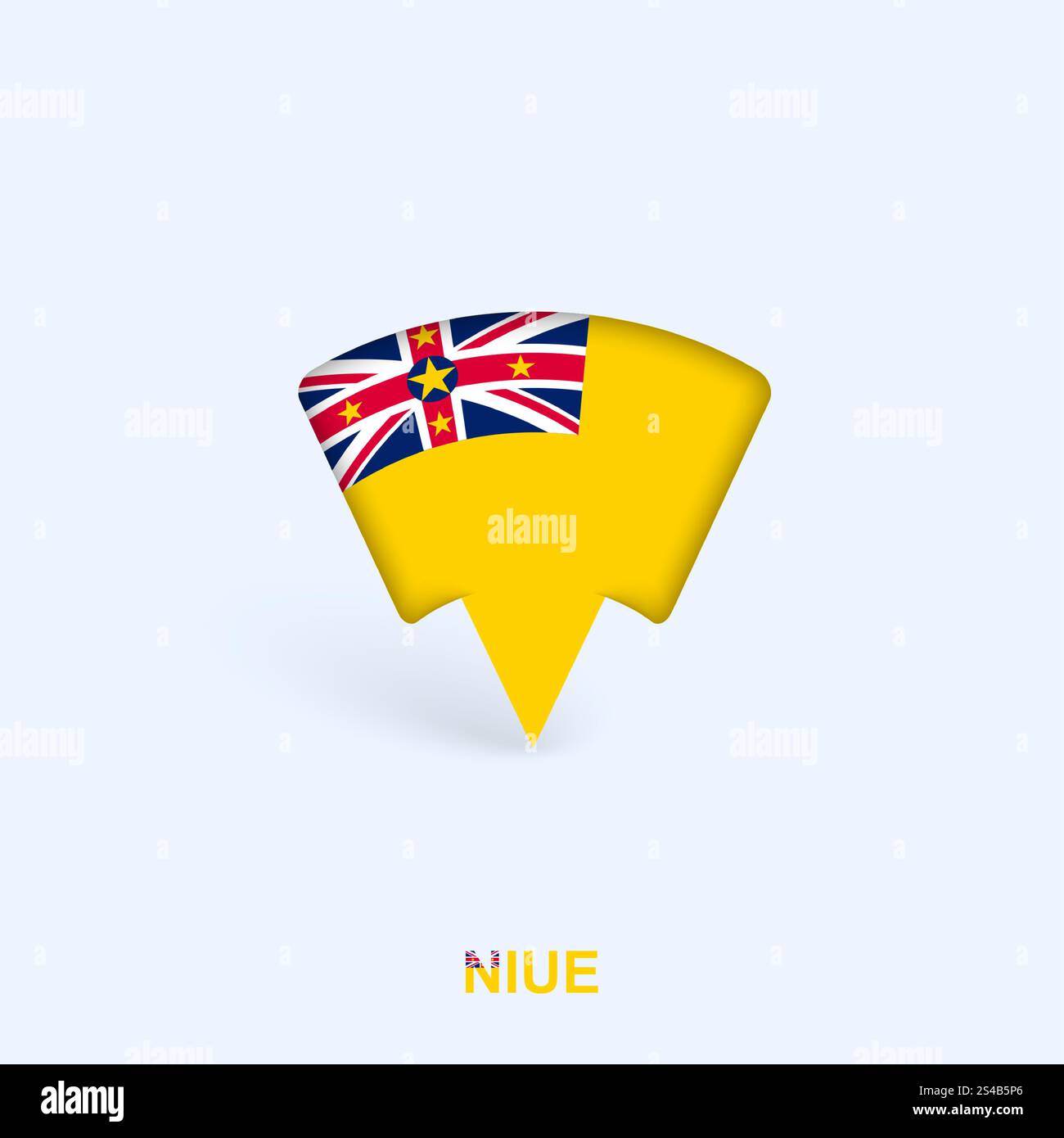 Niue Flag Map Pointer Design with Shadow. Vector illustrator Stock Vector Image & Art - Alamy