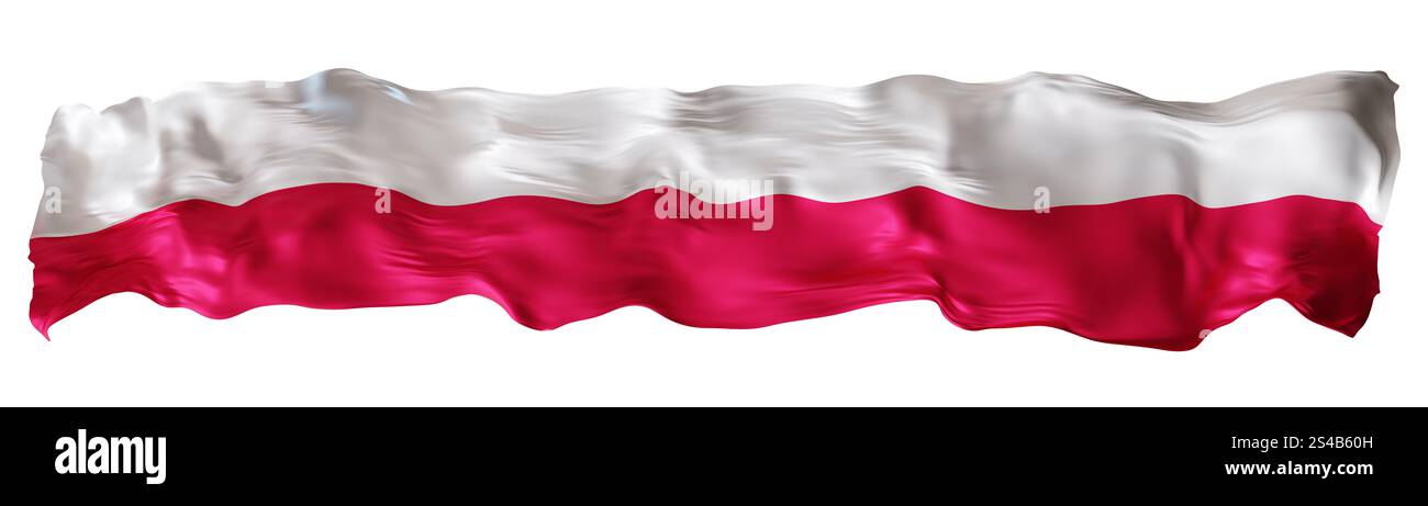 Stylized flag of Poland waving in the wind, isolated on white ...