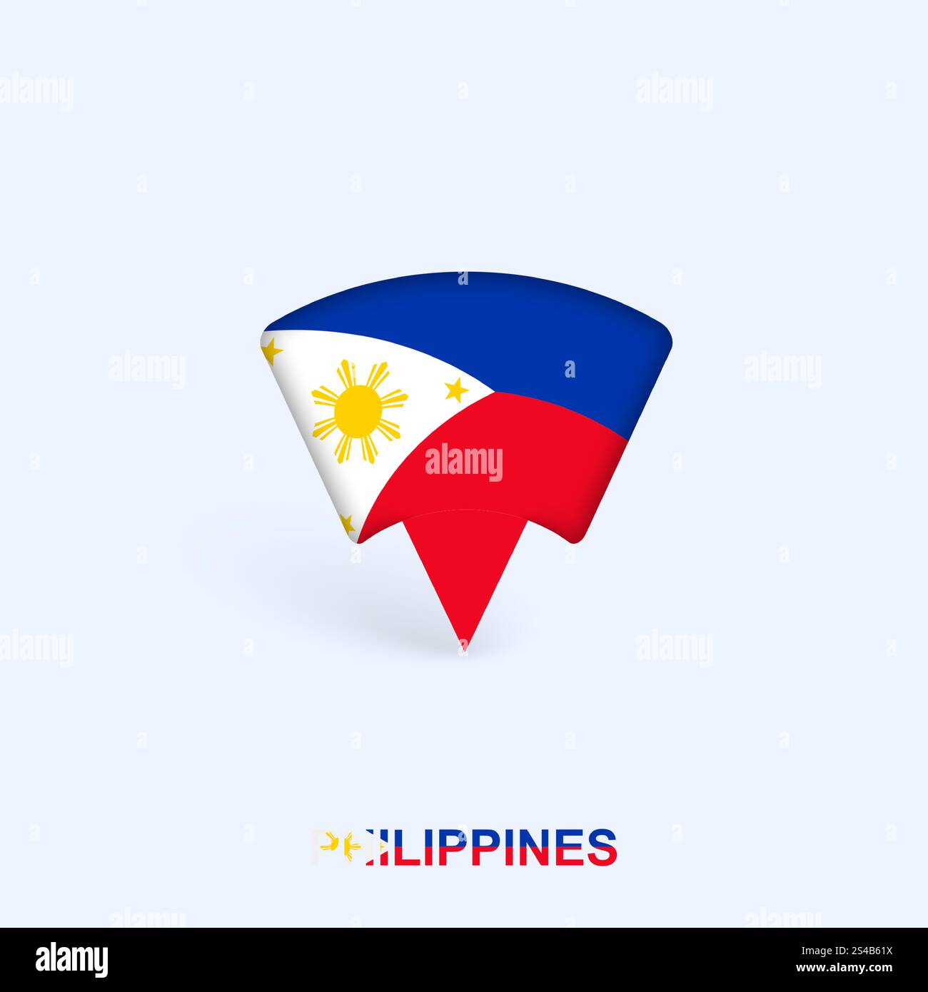 Philippines Flag Map Pointer Design with Shadow. Vector illustrator ...