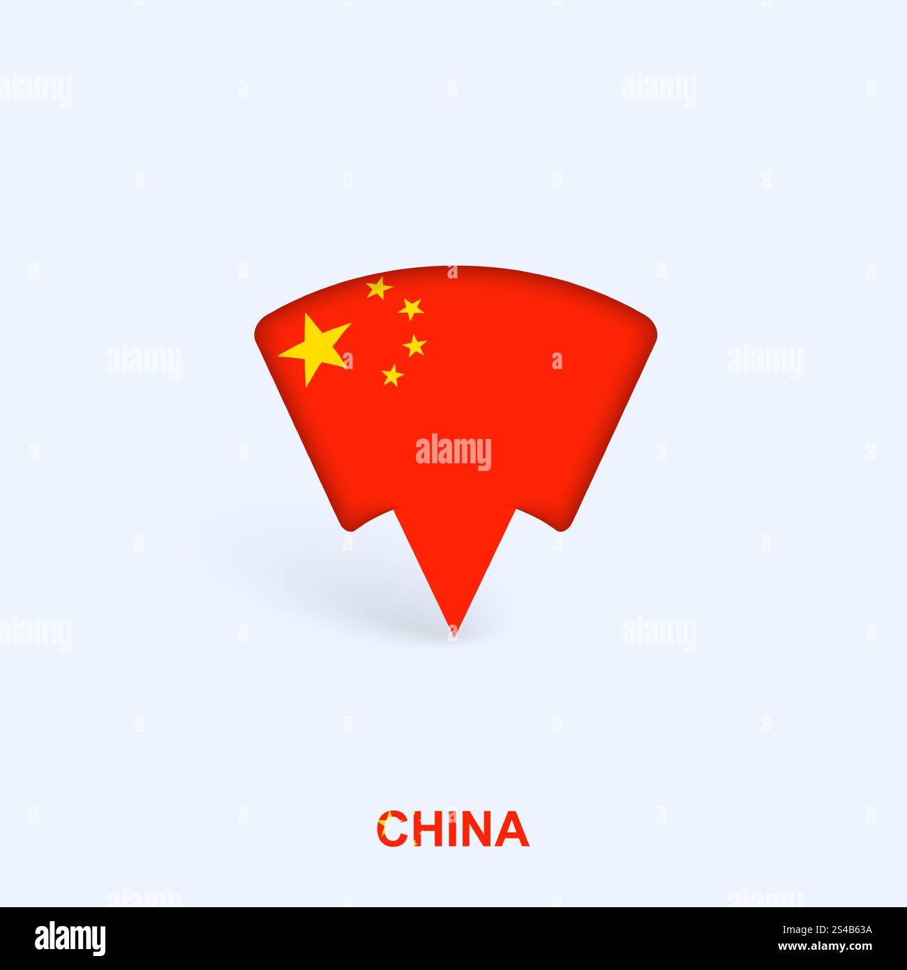 China Flag Map Pointer Design with Shadow. Vector illustrator Stock Vector Image & Art - Alamy