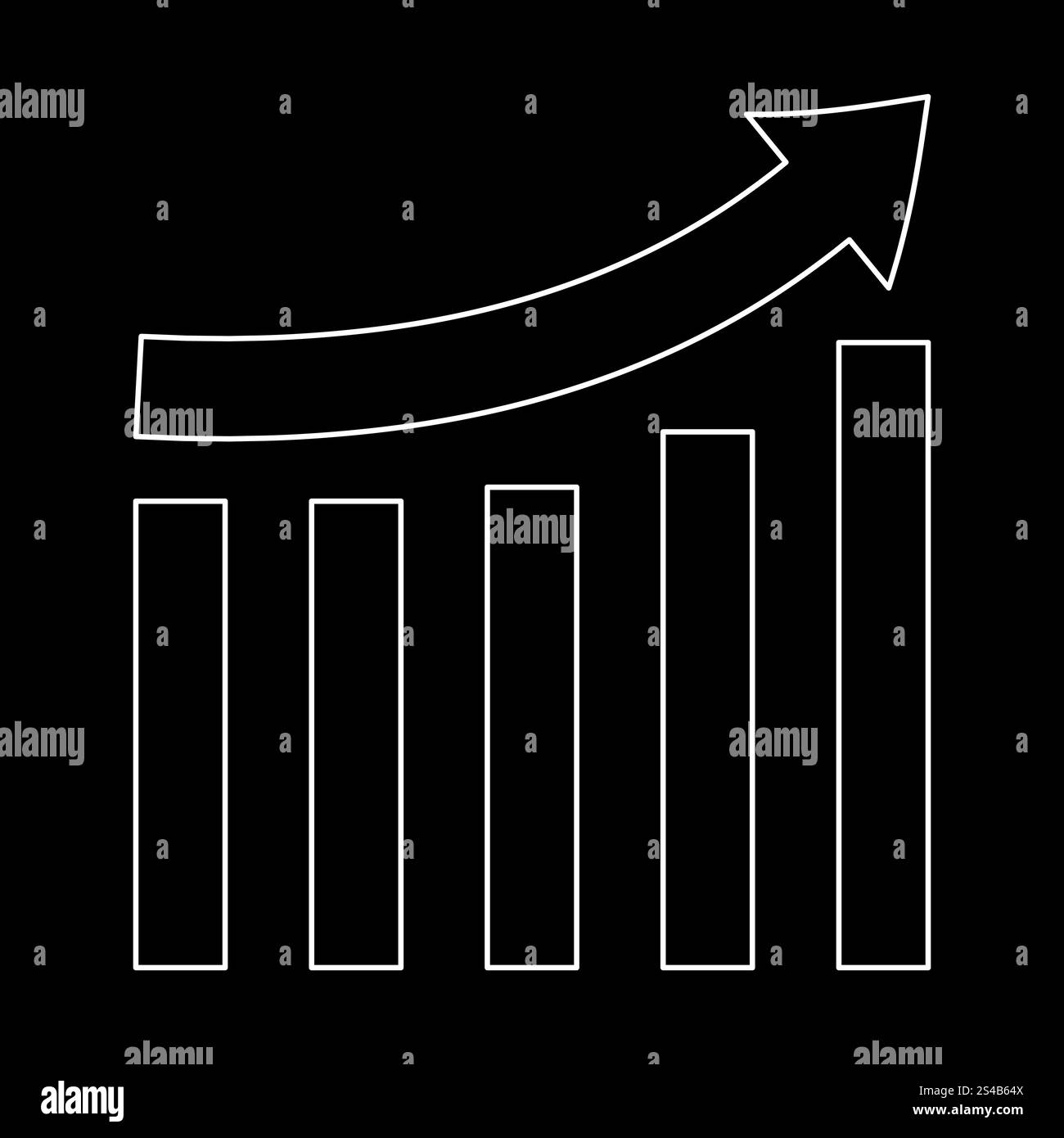 Growing graph white icon Stock Vector Image & Art - Alamy