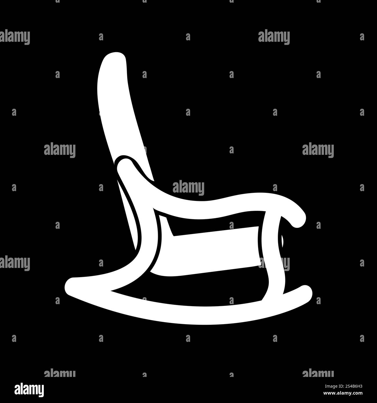 Rocking chair white color icon .. Rocking chair it is white color icon ...