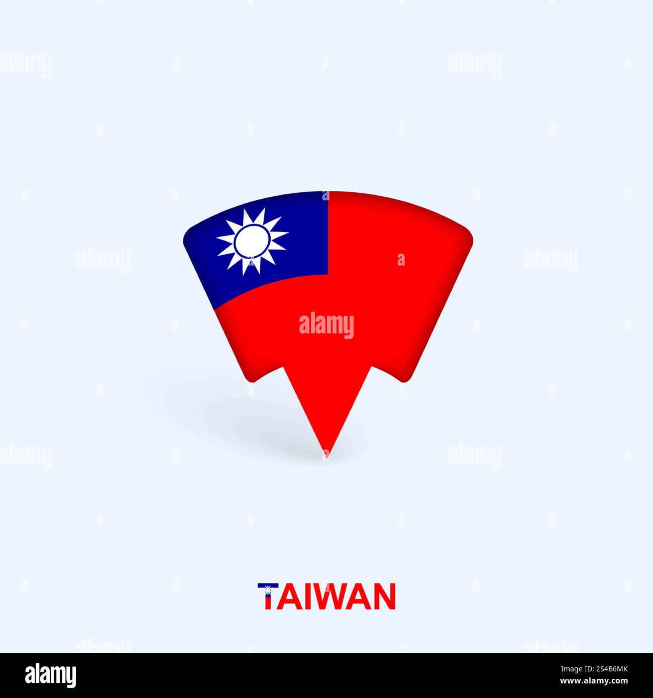 Taiwan Flag Map Pointer Design with Shadow. Vector illustrator Stock ...