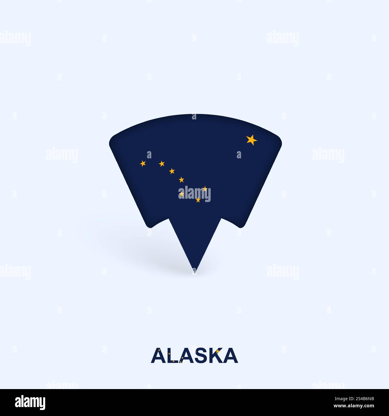 Alaska Flag Map Pointer Design with Shadow. Vector illustrator Stock ...
