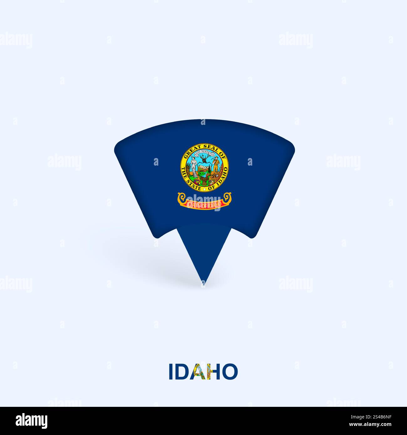 Idaho Flag Map Pointer Design with Shadow. Vector illustrator Stock Vector Image & Art - Alamy