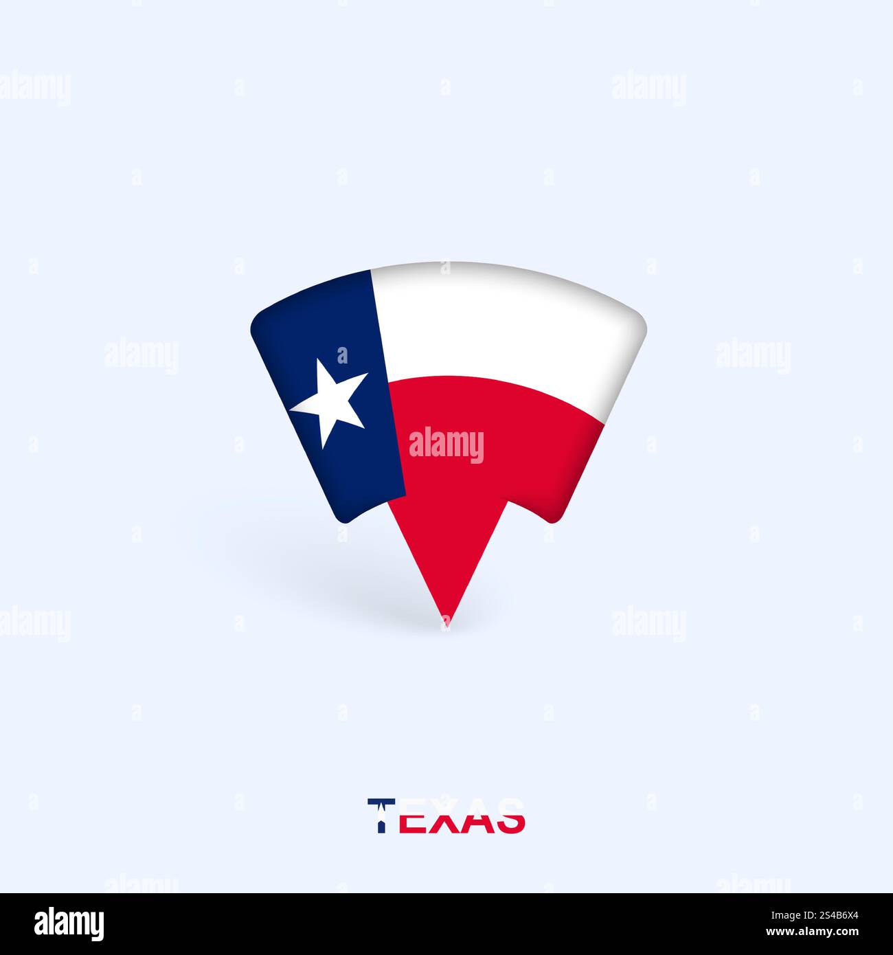 Texas Flag Map Pointer Design with Shadow. Vector illustrator Stock ...