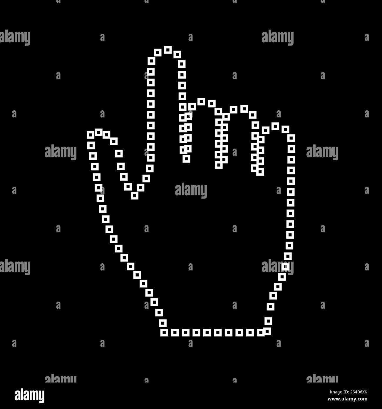 Pixel hand white icon Stock Vector Images - Alamy